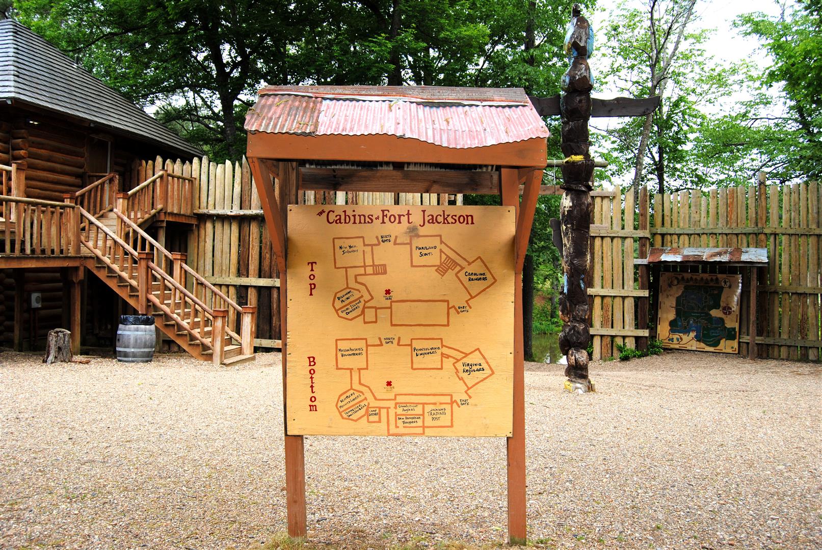 Cabins_of_Fort_Jackson_Sign | Camp Winnamocka